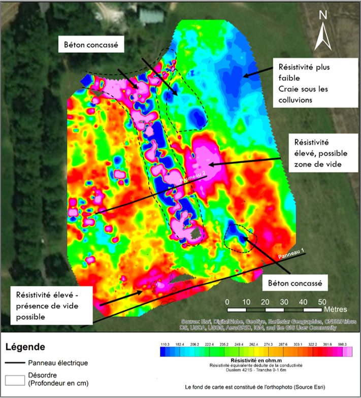 Carte de résistivité dans le cadre d’une reconnaissance de sol - GexplOre